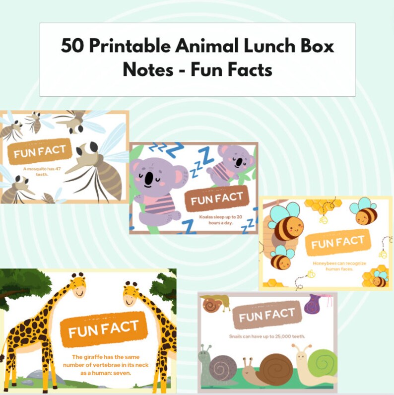 Printable Digital Download | Lunch Box Notes for Kids | Inspirational ...