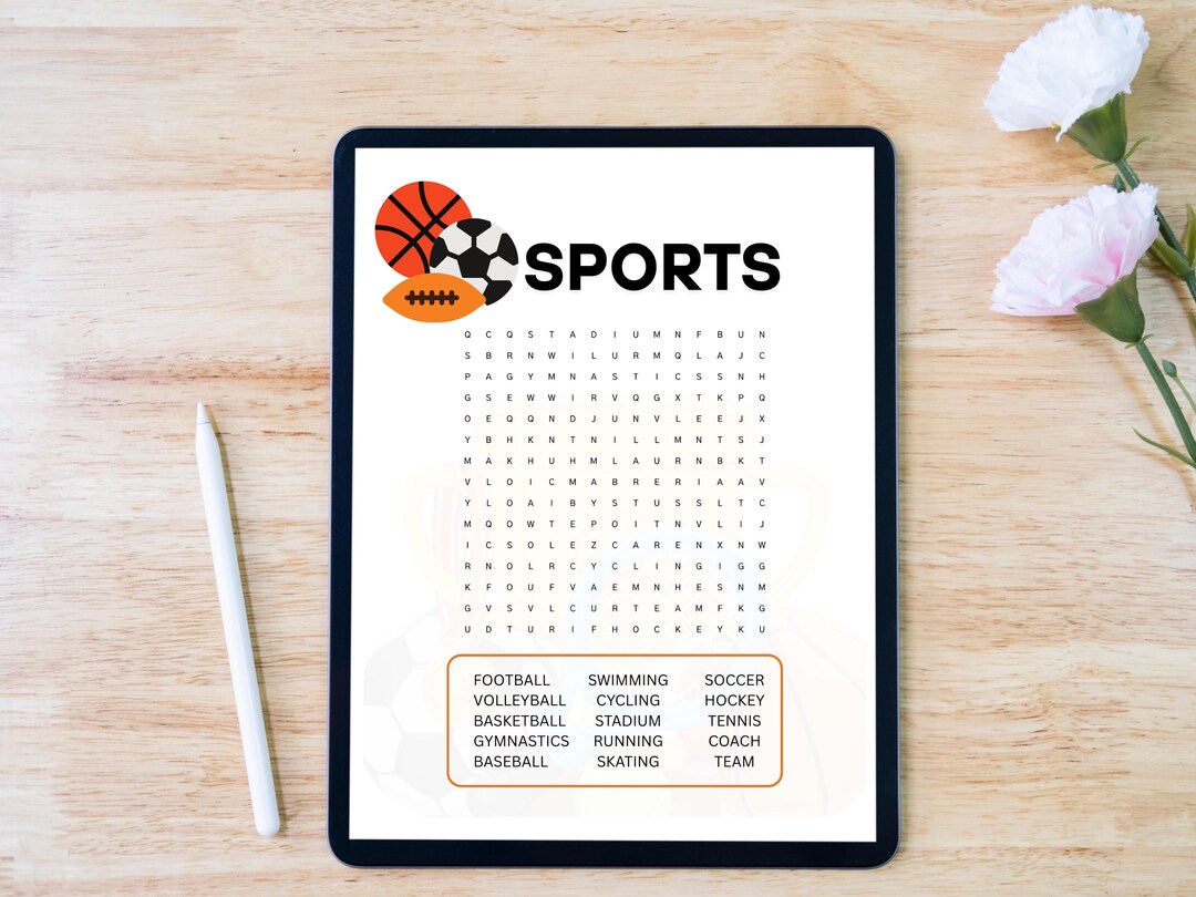Sports Word Search Puzzle: Fun Printable Activity for Kids (PDF ...
