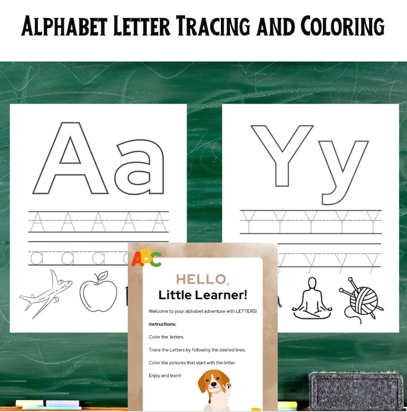 26 Printable Trace the Alphabet | Learning Resources | Instant Download ...