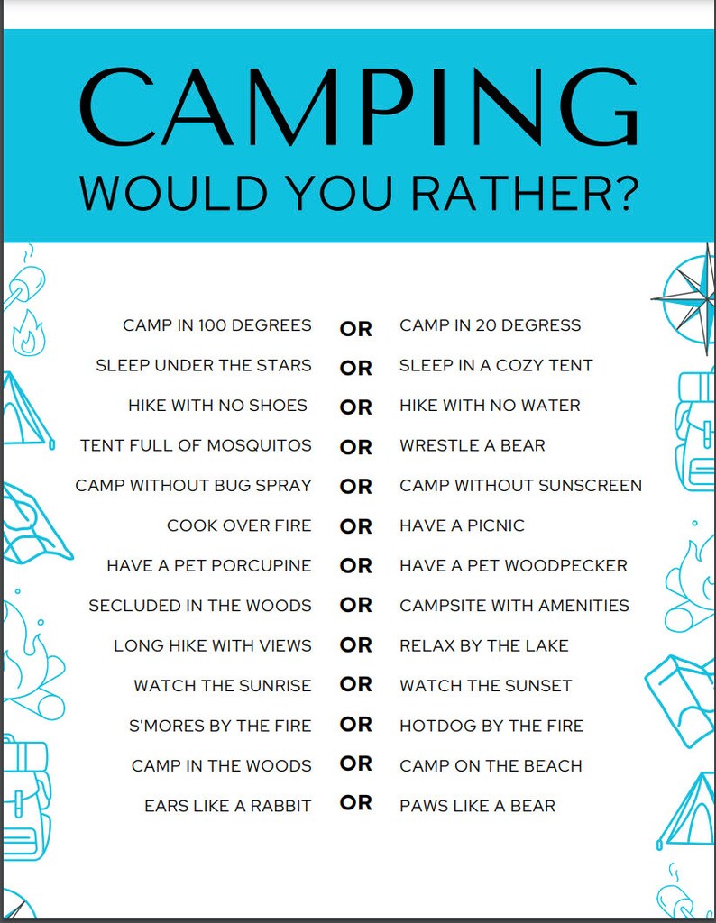 Camping Activity Pack | Summer Printables | Summer Games | Camping ...