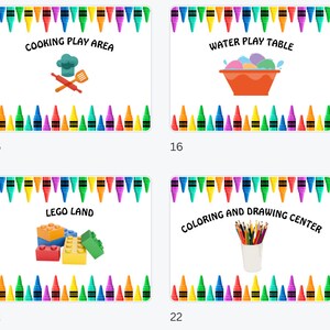 Center Signs Classroom Childcare Classroom Decor Playroom Signs Digital ...