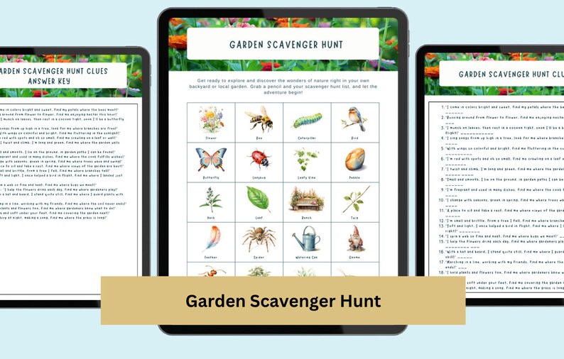 Garden Scavenger Hunt: Kids Outdoor Activity (PDF Printable) - Etsy