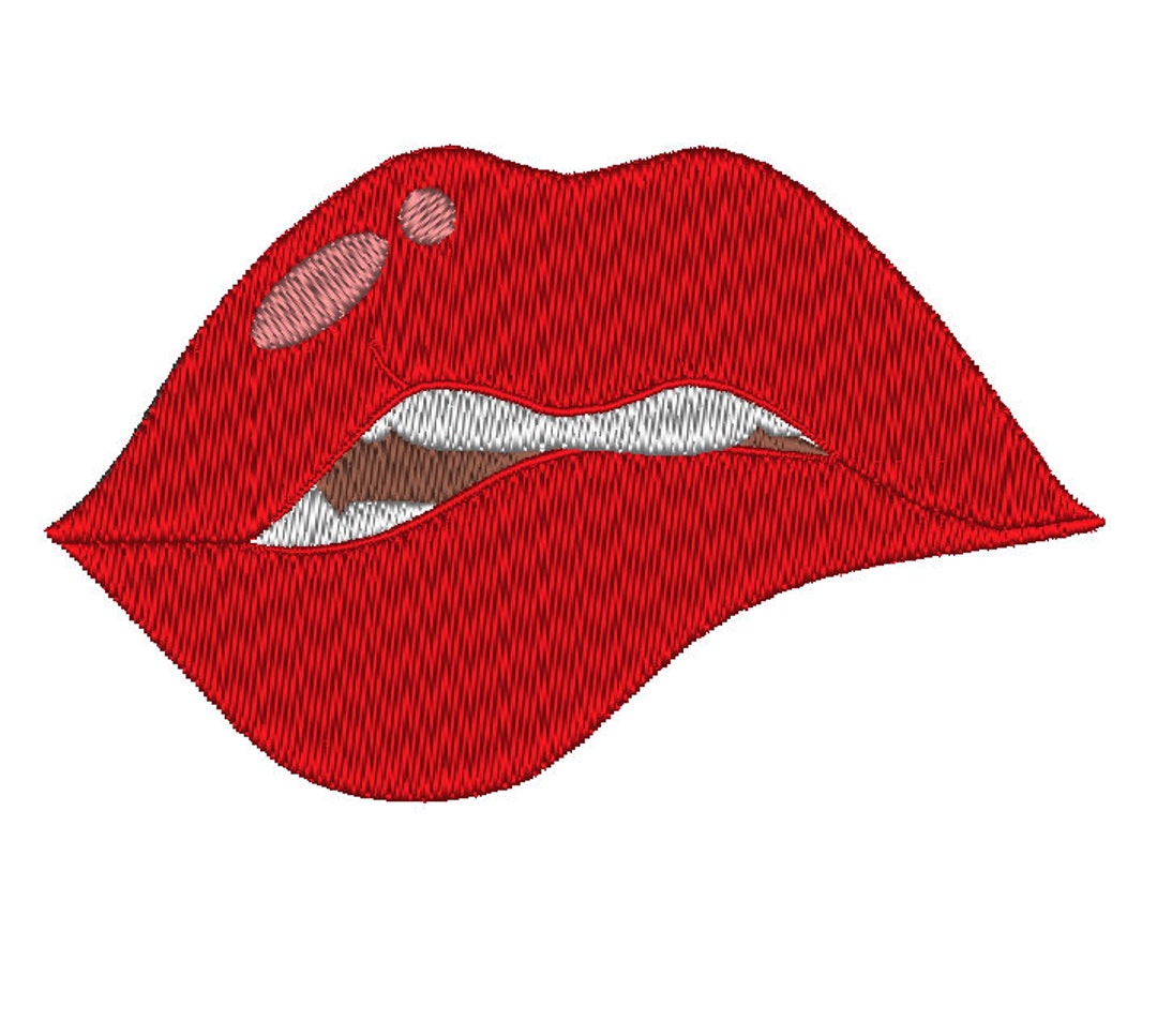 Lips Embroidery Designs for Machine Brother Jenome Singer PES ...