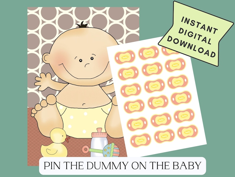 Pin the Pacifier on Baby Game: Baby Shower Fun (digital Download) - Etsy
