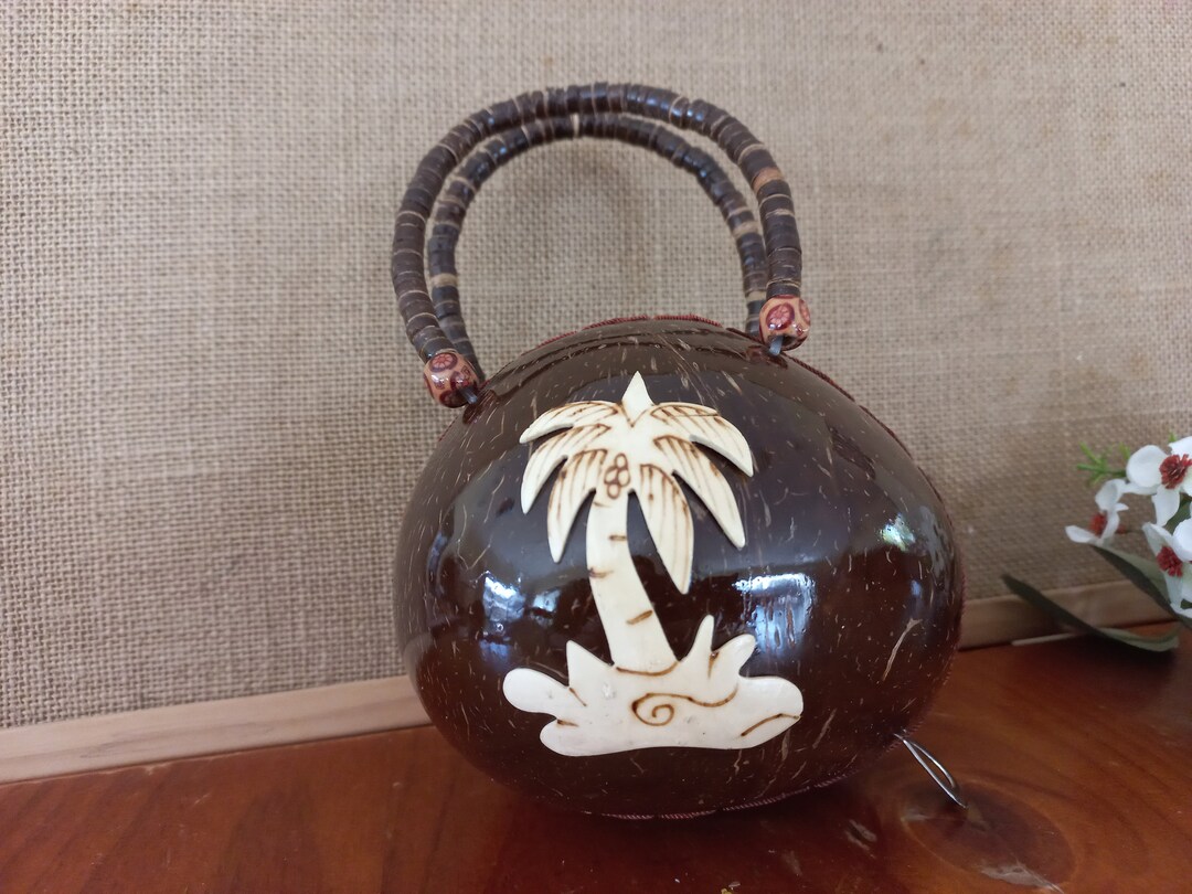 Natural Vintage Handmade Coconut Shell Handbag Christmas Gift Birthday ...