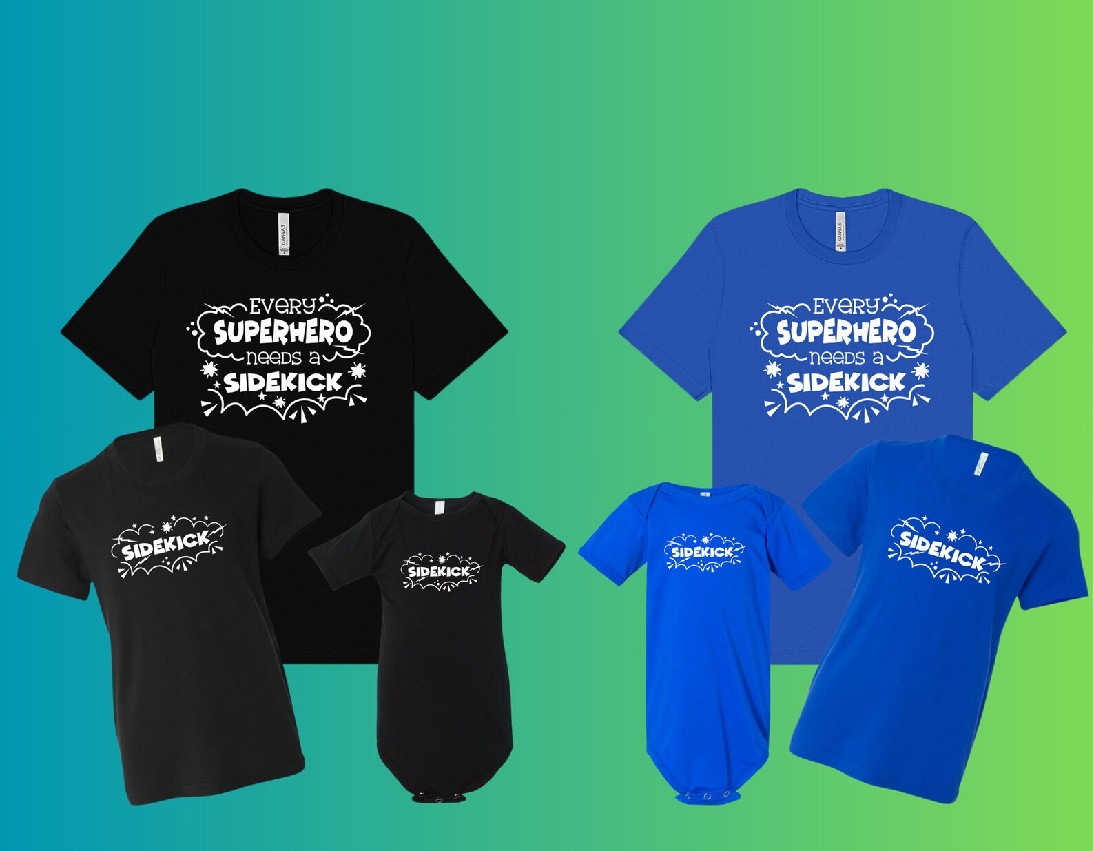 Superhero Sidekick Father Son T-shirt Set - Etsy