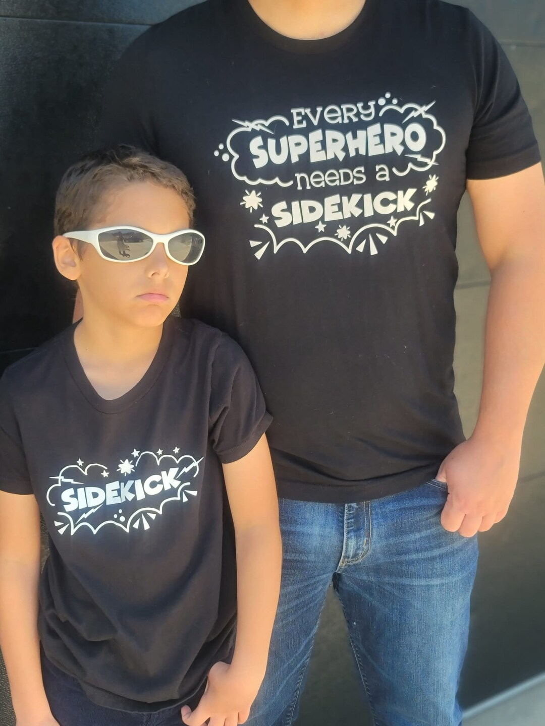 Superhero Sidekick Father Son T-shirt Set - Etsy