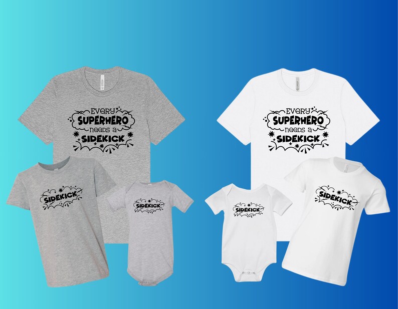 Superhero Sidekick Father Son T-shirt Set - Etsy