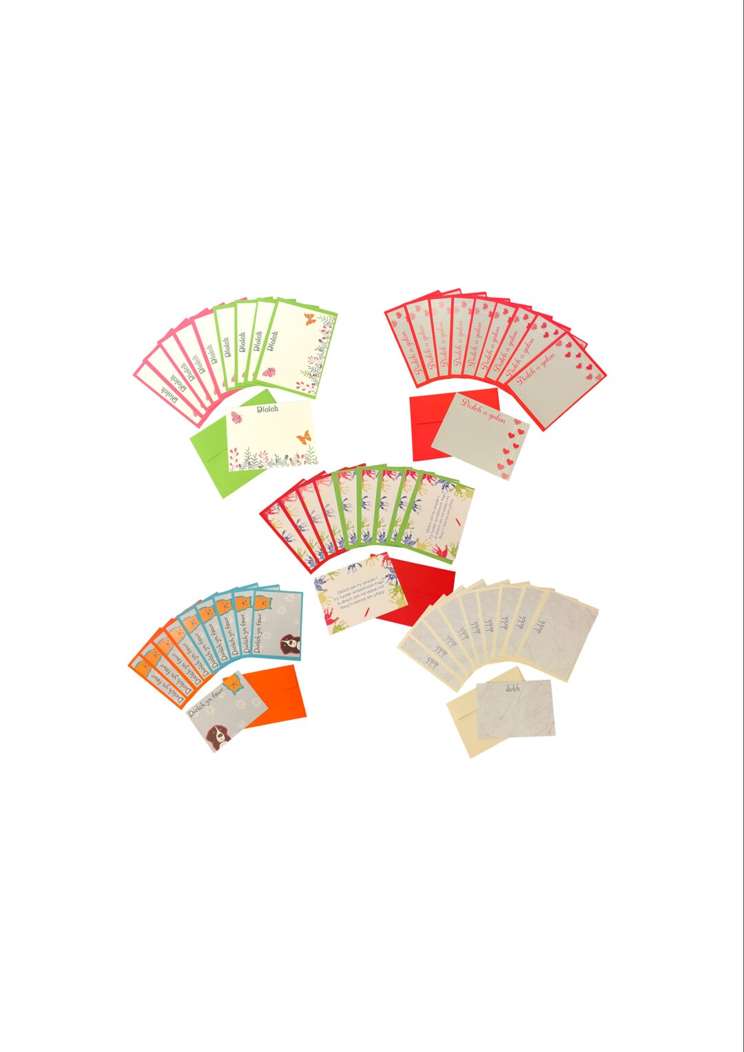 Diolch Cardiau Papurynnau Cymraeg / Thank You Welsh Notelets - Etsy