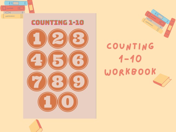 Counting Workbook Math Worksheets Toddler Workbook Home | Etsy