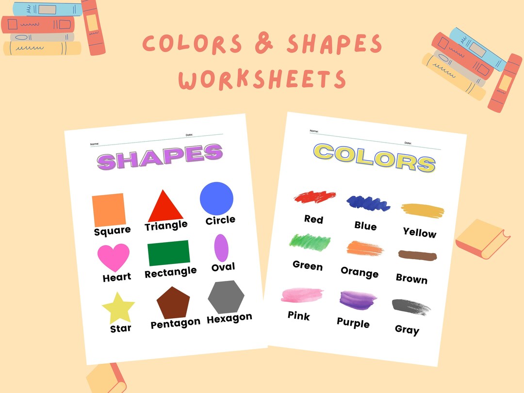 Printable Colors & Shapes Worksheets, Toddler Workbook, Home School ...