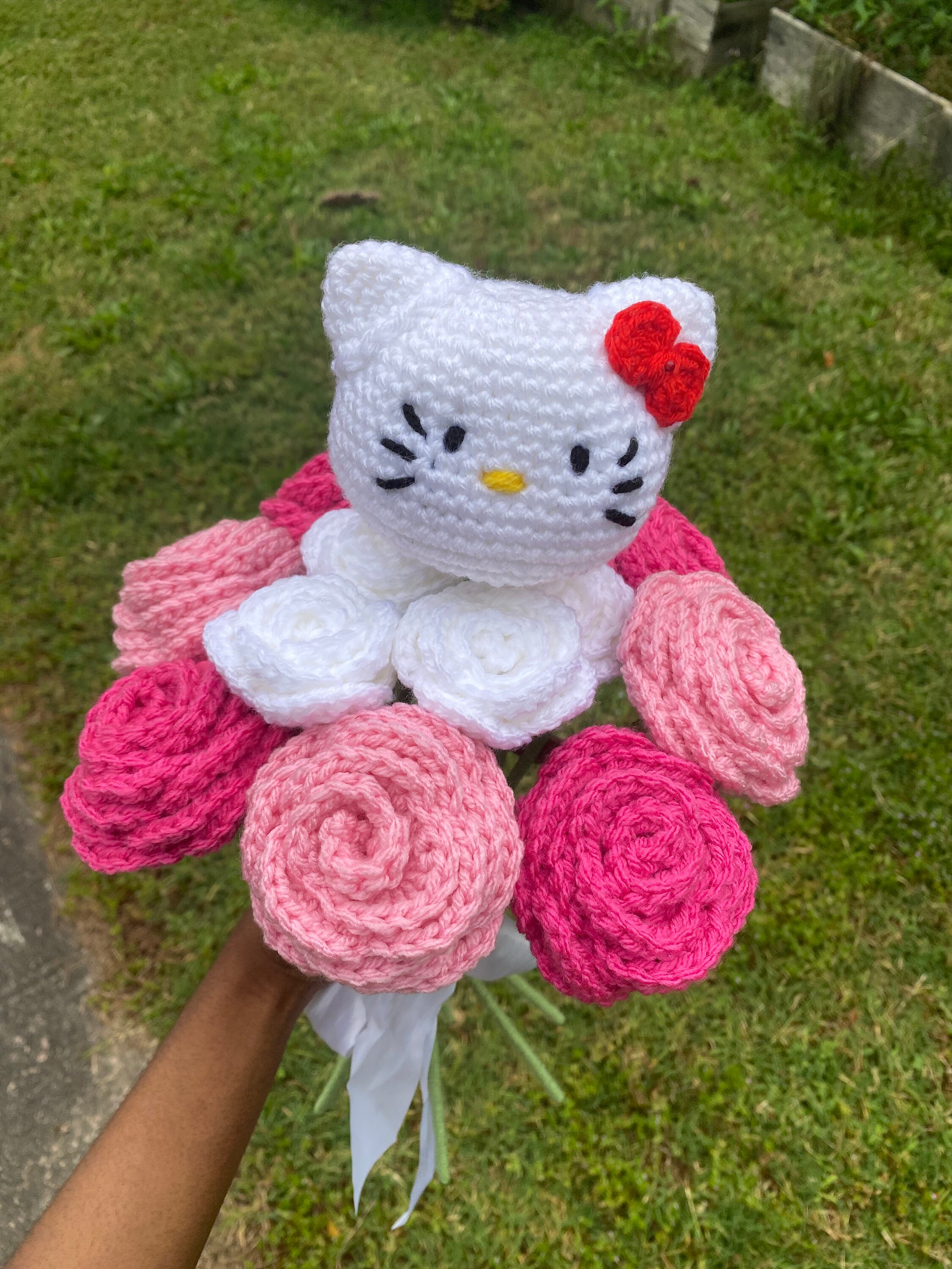 Hello Kitty Flower Bouquet Crochet Flower Bouquet Crochet Flowers - Etsy