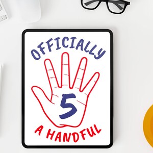 Funny 5th Birthday Officially a Handful PNG - Etsy