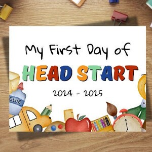 First Day of Head Start Sign Printable, Back to School Sign PDF, Head ...