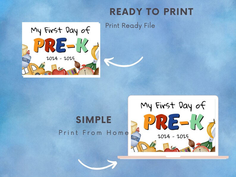 My First Day of Pre-k Printable Sign, Back to School Sign, 2024-2025 ...