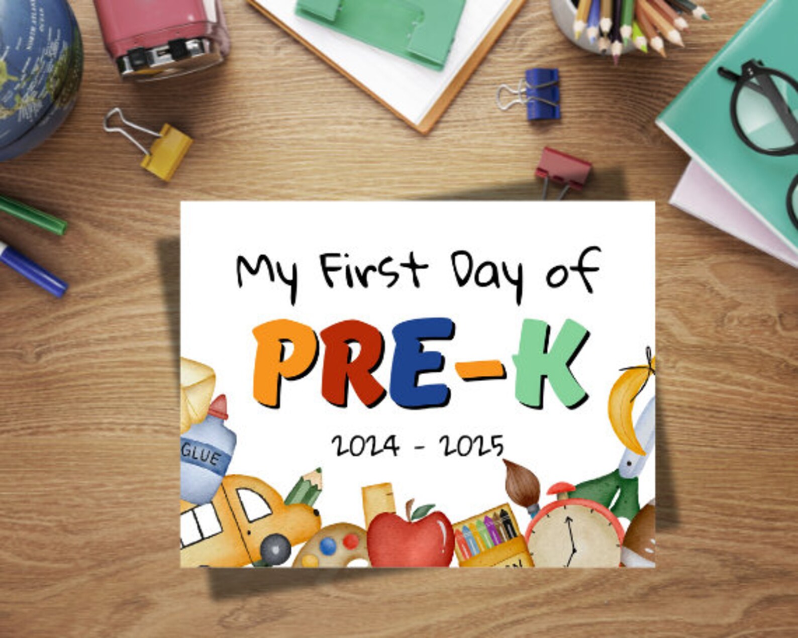 My First Day of Pre-k Printable Sign, Back to School Sign, 2024-2025 ...