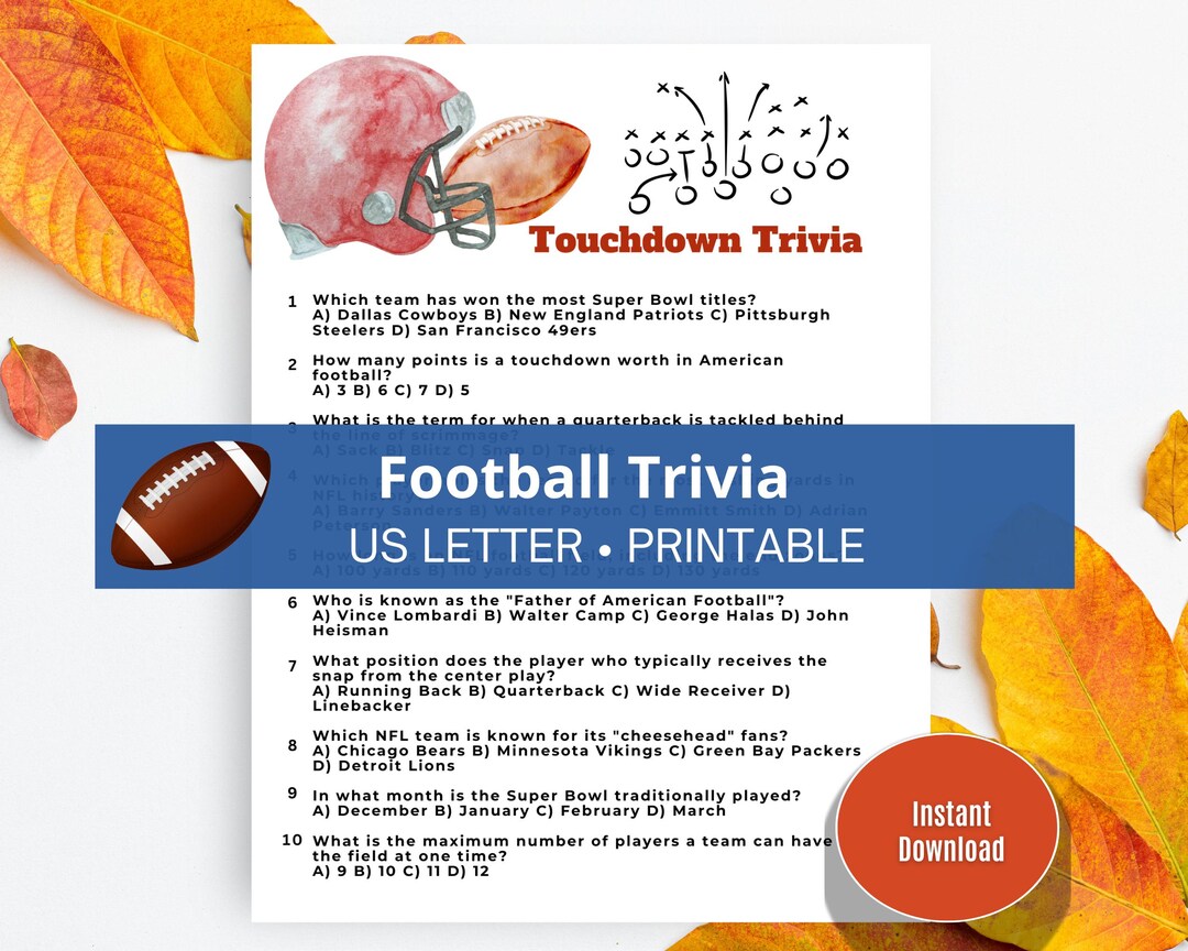 Football Trivia Game, Office Party Game, Family Game Night,office ...
