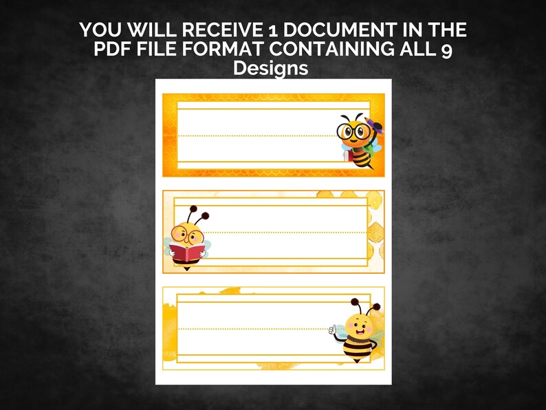 Bee Theme Name Tag Designs, Bee Classroom Decor, Desk Name Tags ...