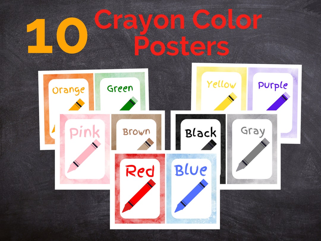 Bulletin Board Color Posters for Classrooms, Crayon Design, Preschool ...
