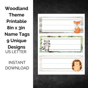 Woodland Theme Name Tags, Preschool Classroom Decor, Daycare Name ...