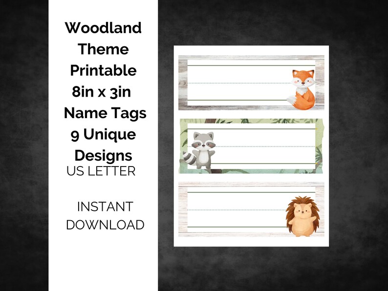 Woodland Theme Name Tags, Desk Name Plates, Preschool Classroom Decor ...