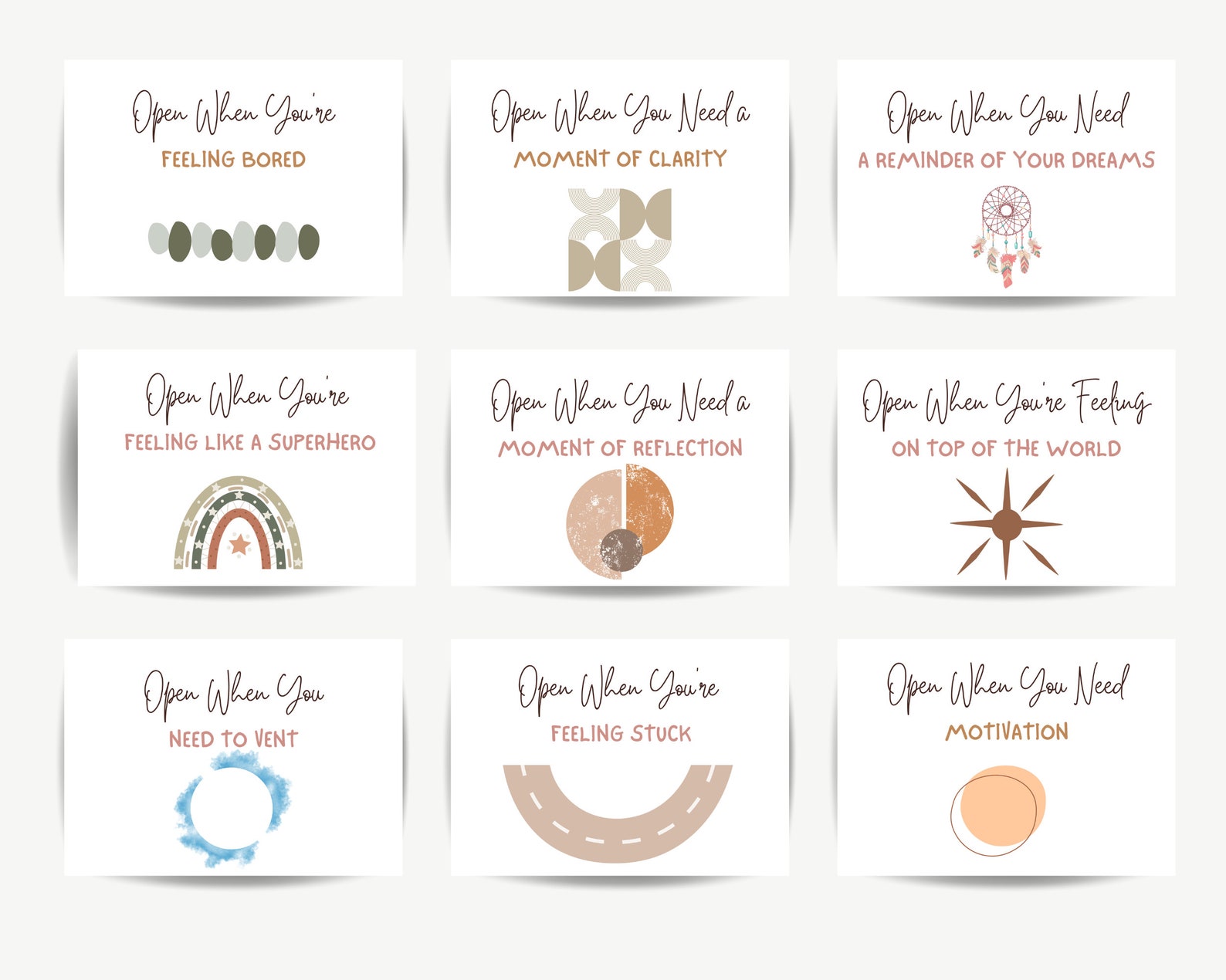20 Open When Printable, Envelope Label Design, INSTANT Download ...