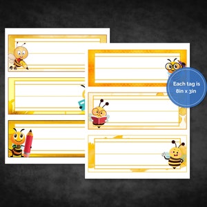 Bee Theme Name Tag Designs, Bee Classroom Decor, Desk Name Tags ...