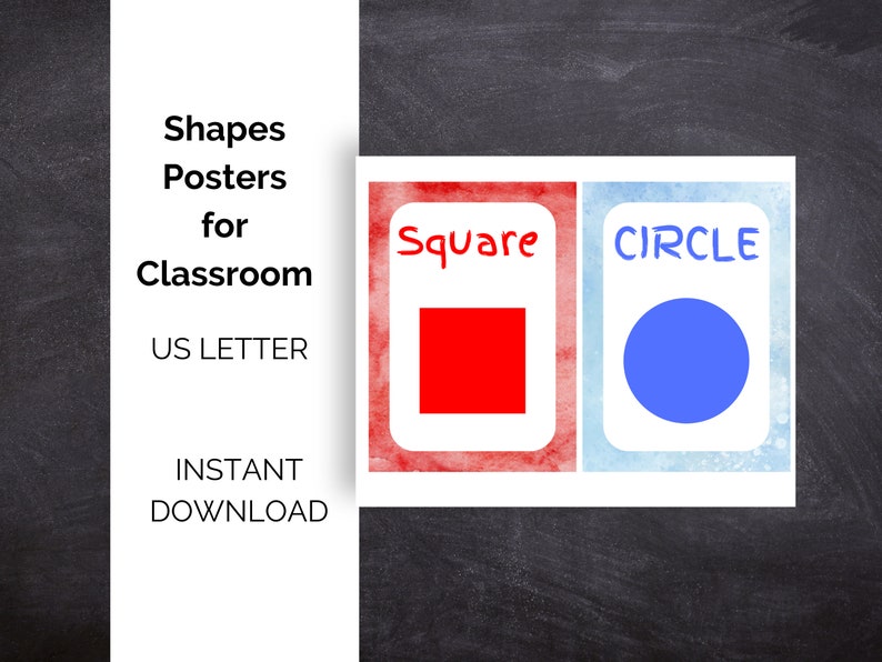 Bulletin Board 10 Shapes Recognition Posters, Classroom Printable ...