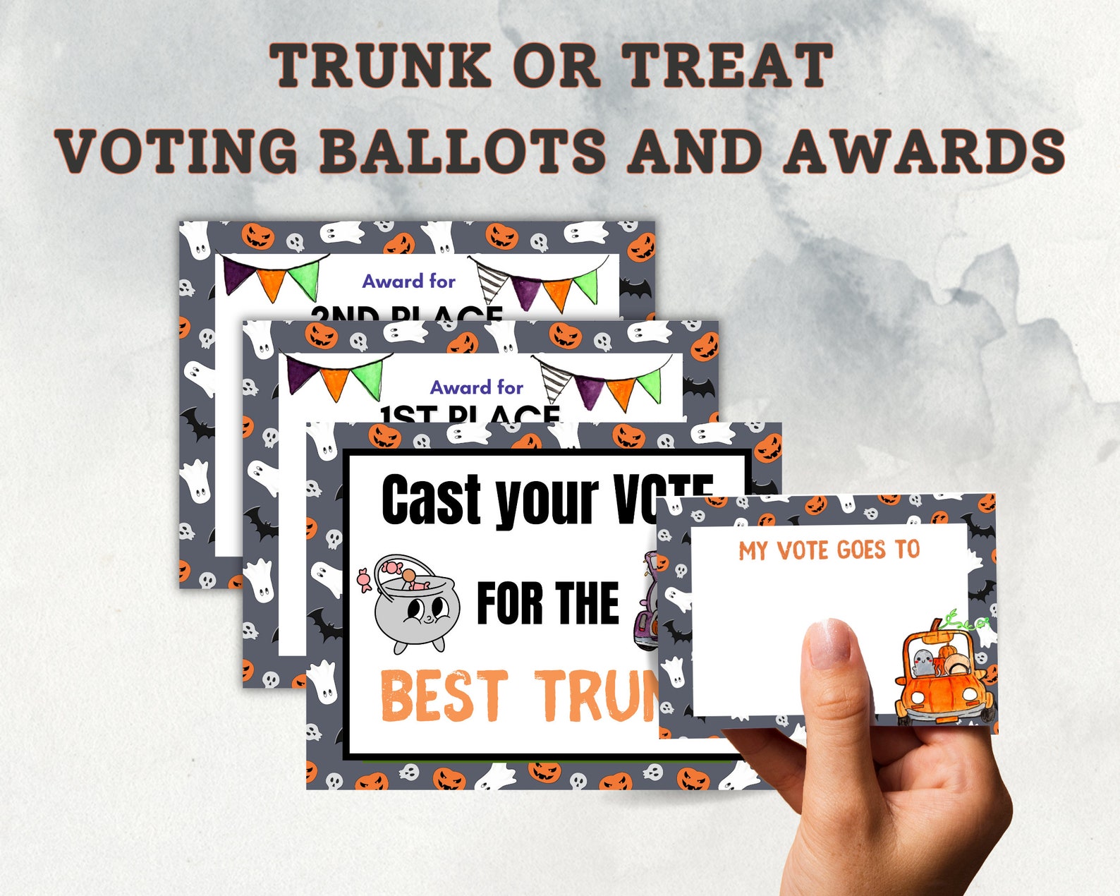 Trunk or Treat Voting Bundle, Halloween Contest , Elementary Preschool ...