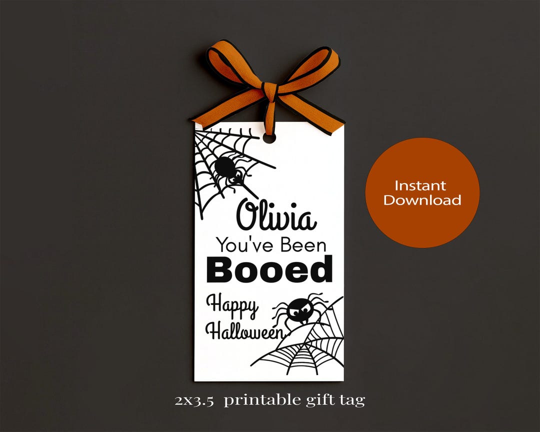 You've Been Booed Gift Tag, Printable, Editable, Boo Basket Tag With ...