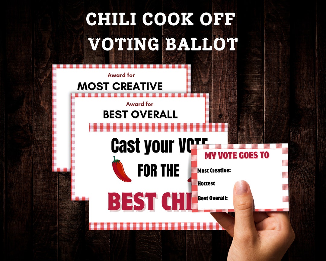 Chili Cookoff Contest Easy Ballot Printable Cast Your Vote Best Chili ...