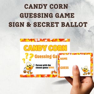 Candy Corn Guessing Game Digital Download Party Game Sign Poster ...