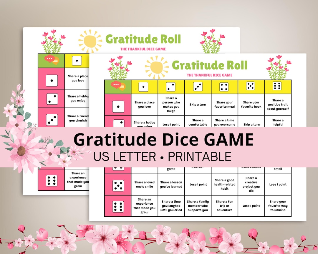 Dice Breaker Gratitude Dice Game Printable, Thankful Dice Activity for ...