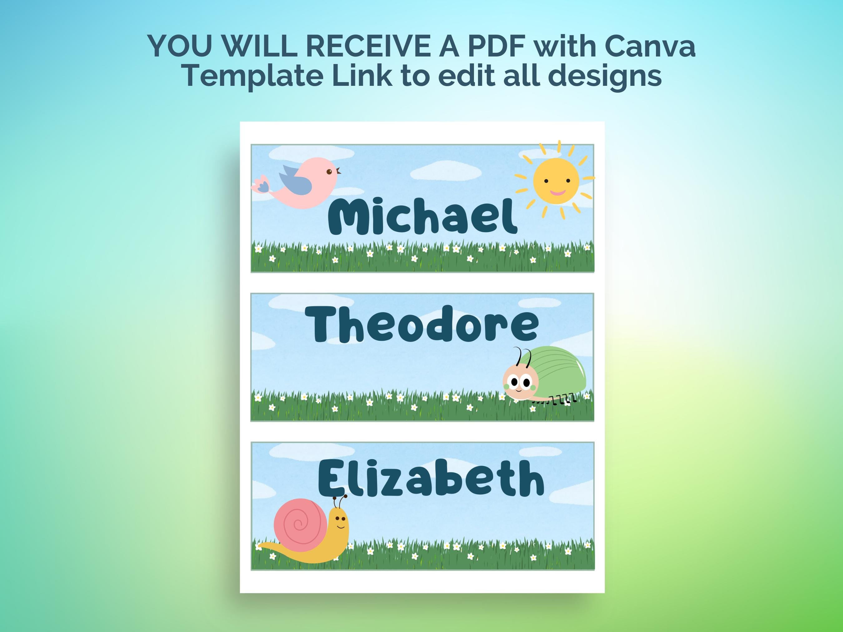 Editable Spring Name Tag Template for Classroom Daycare Preschool ...