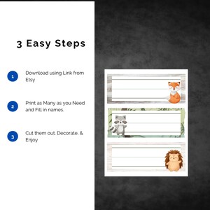 Woodland Theme Name Tags, Desk Name Plates, Preschool Classroom Decor ...