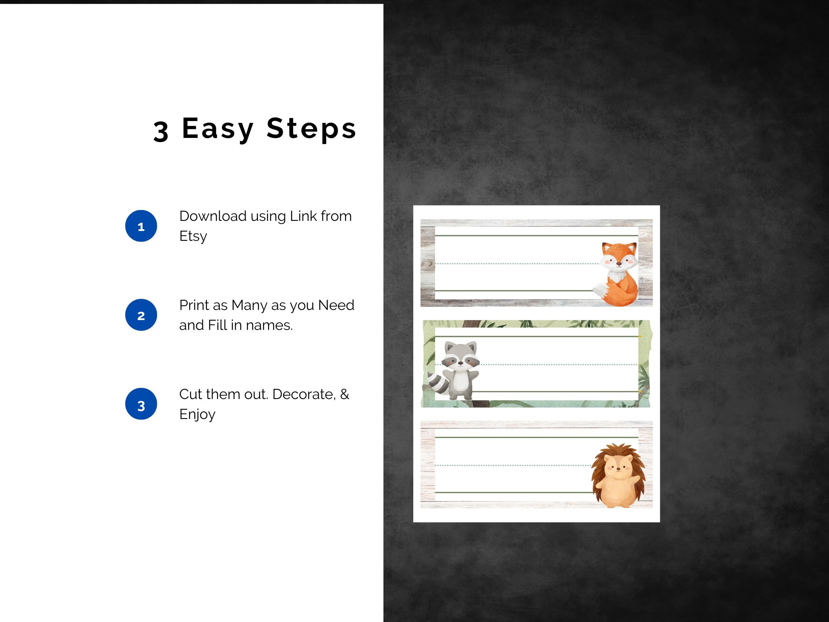 Woodland Theme Name Tags, Desk Name Plates, Preschool Classroom Decor ...