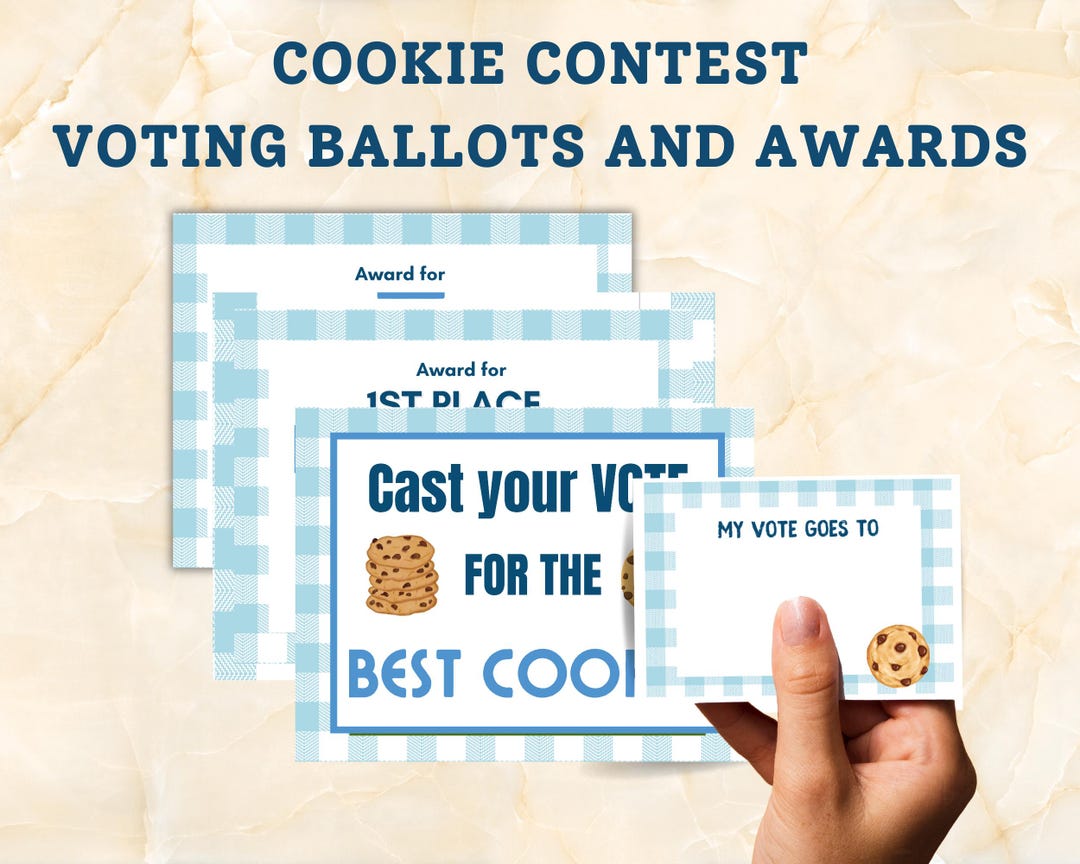 Chocolate Chip Cookie Contest Voting Ballots and Awards, Cast Your Vote ...