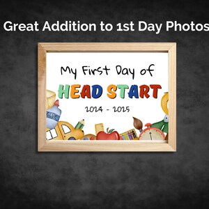 First Day of Head Start Sign Printable, Back to School Sign PDF, Head ...