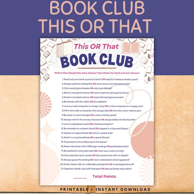 Book Club Interactive - Etsy