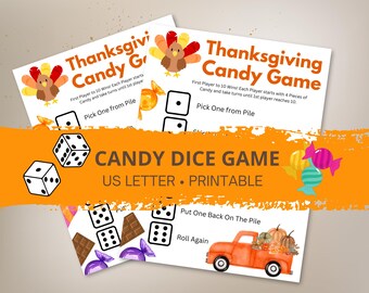 Thanksgiving Candy Dice Game Printable - Etsy