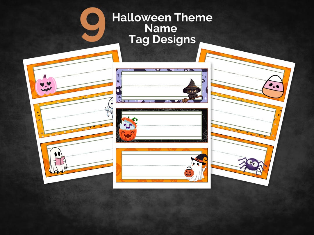 Halloween Theme Name Tags for Desk Pre School and Daycare Desks and ...