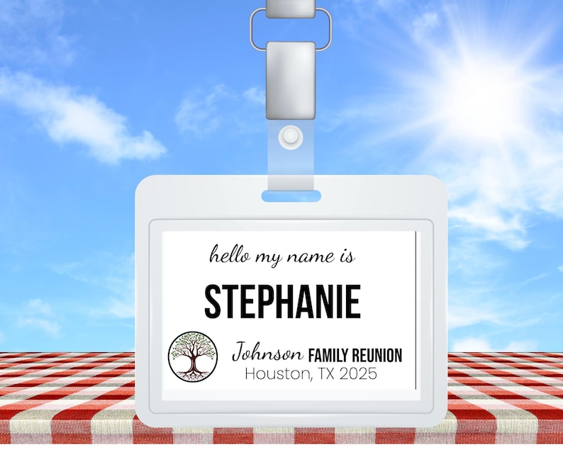 Family Reunion Name Tag Inserts Digital, Printable Reunion Badges, DIY ...