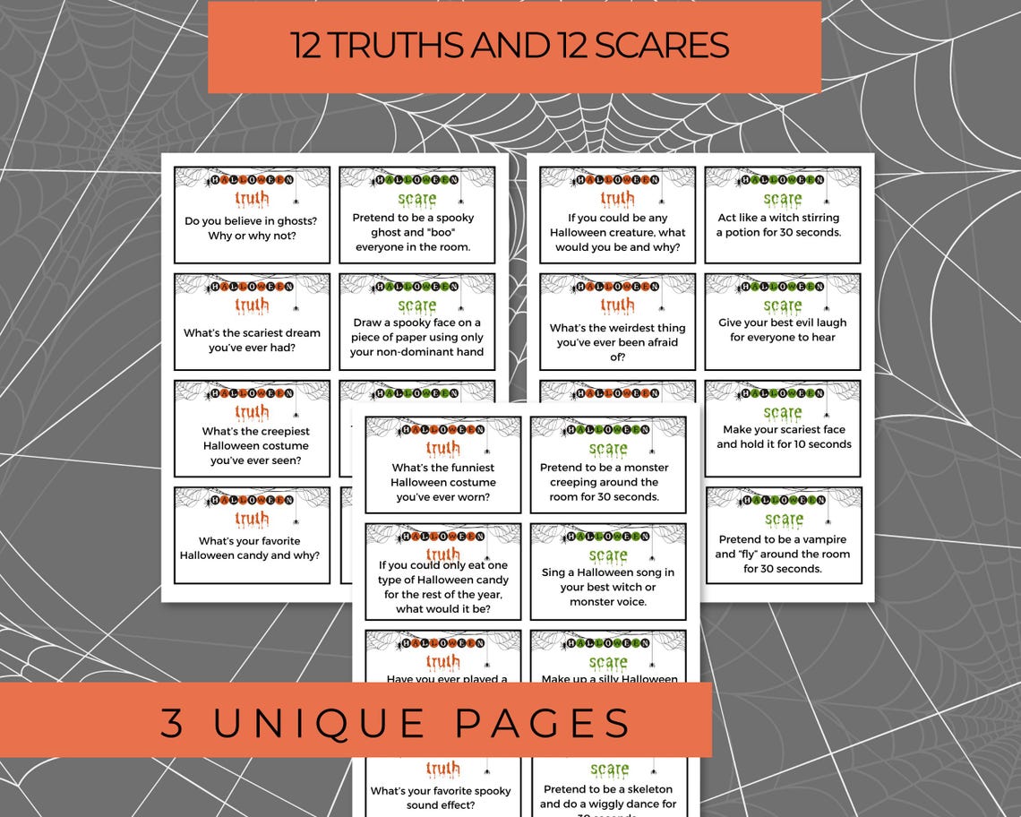 Halloween Truth or Scare Game, Office Party, Kid Friendly Halloween ...