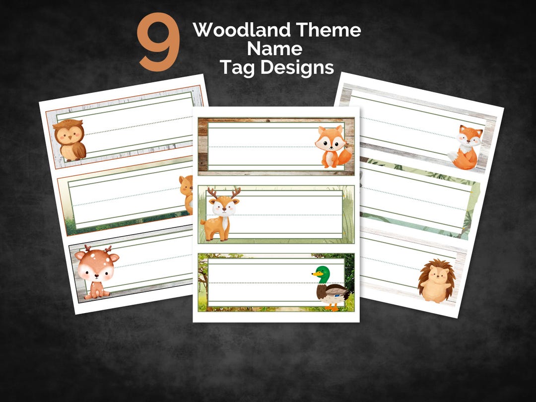 Woodland Theme Name Tags, Preschool Classroom Decor, Daycare Name ...