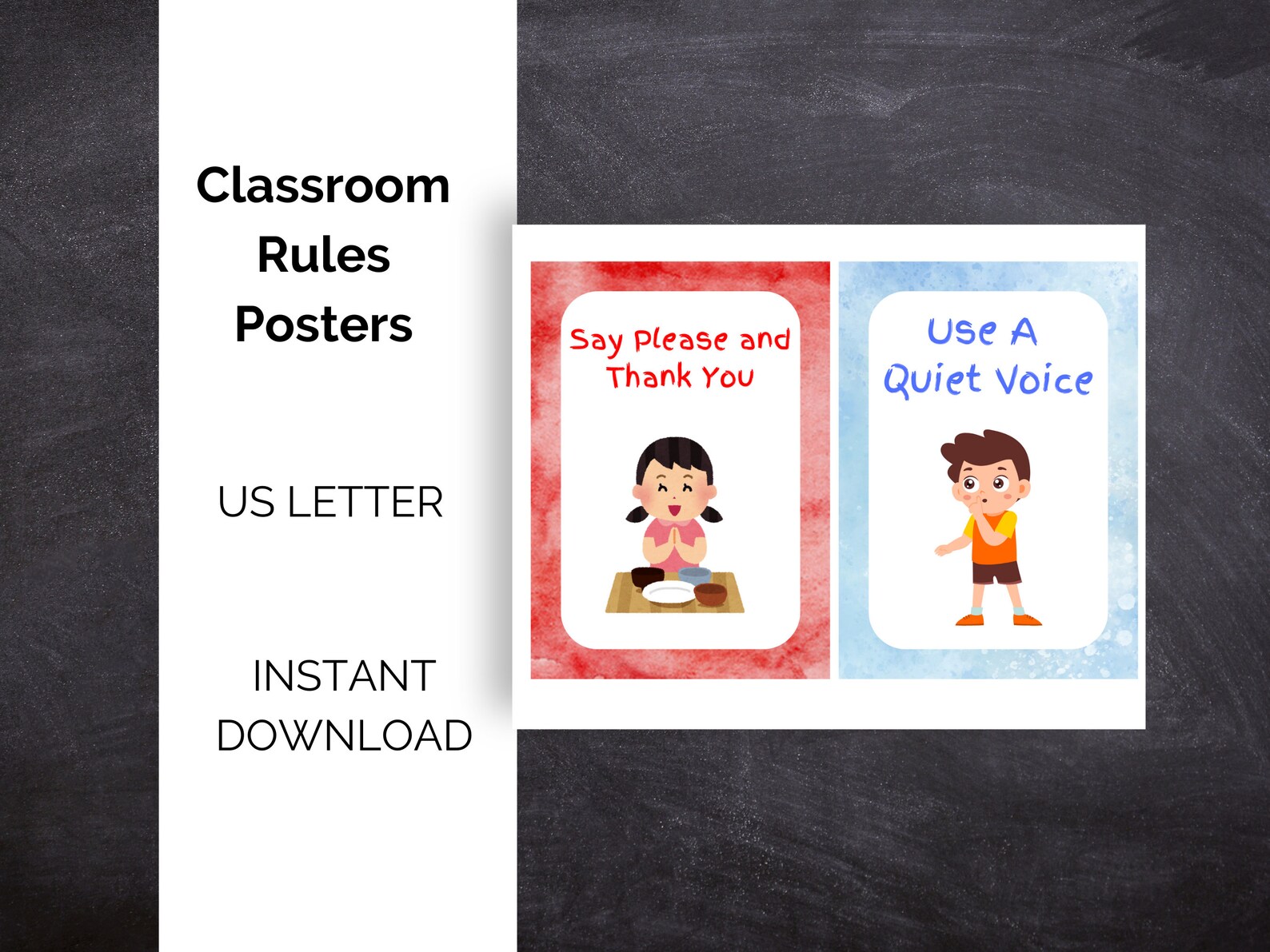 10 Classroom Rules Posters, Preschool and Daycare Decor, Printable Wall ...