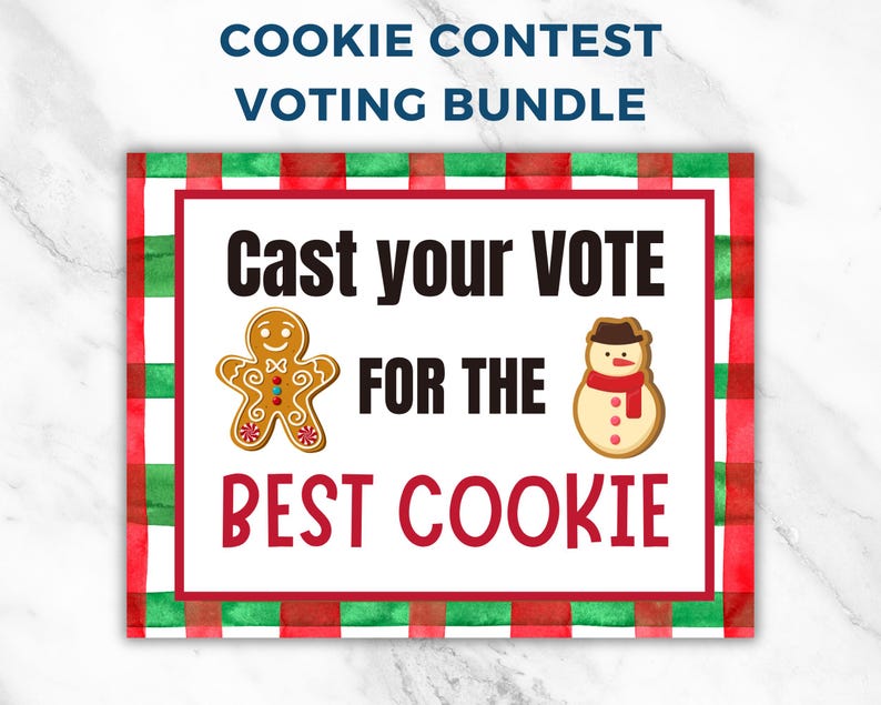 Cookie Contest Voting Ballots and Awards , Cookie Exchange, Holiday ...