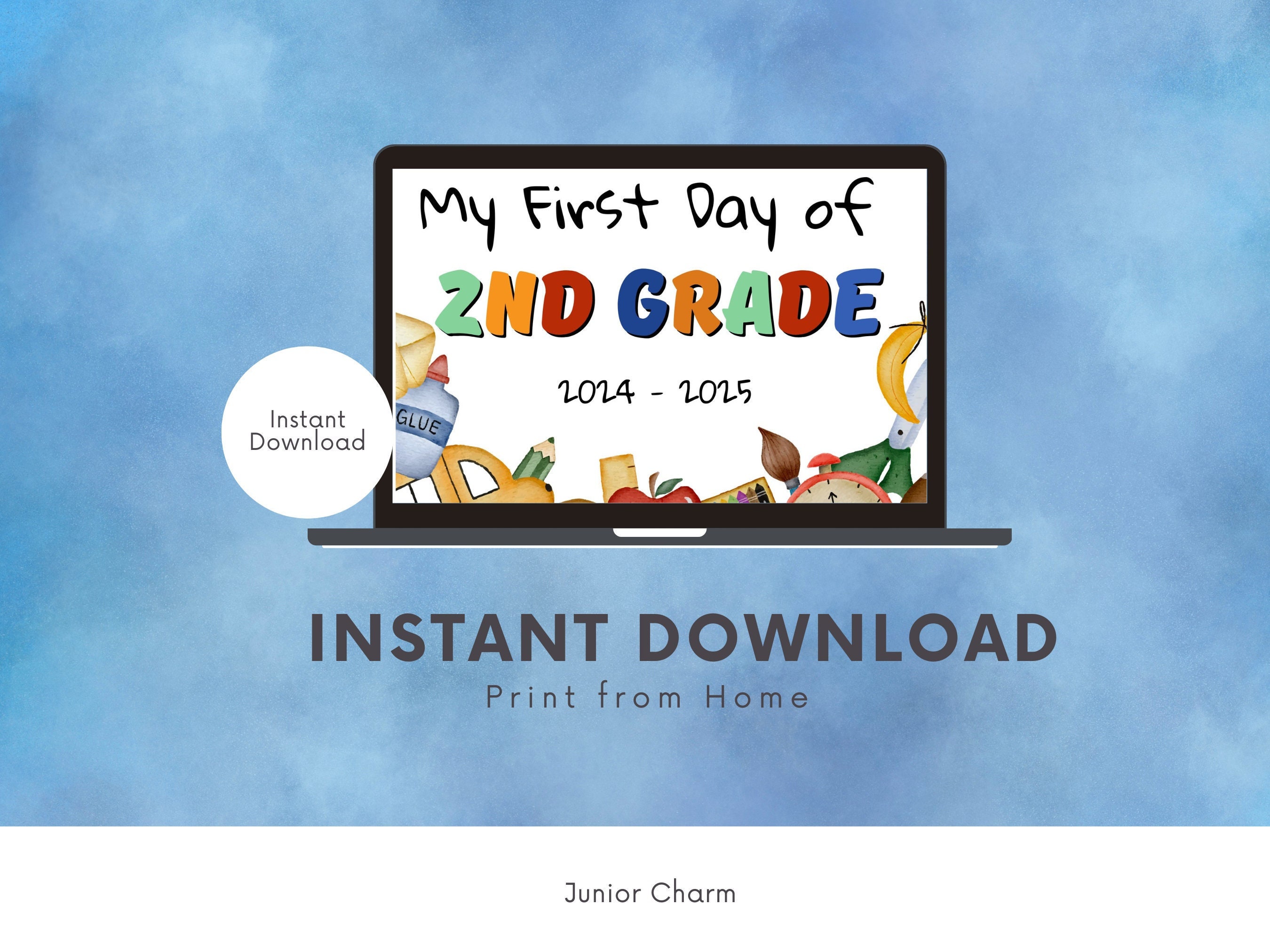 2nd Grade Sign My First Day of , Printable Back to School Sign, 2nd ...