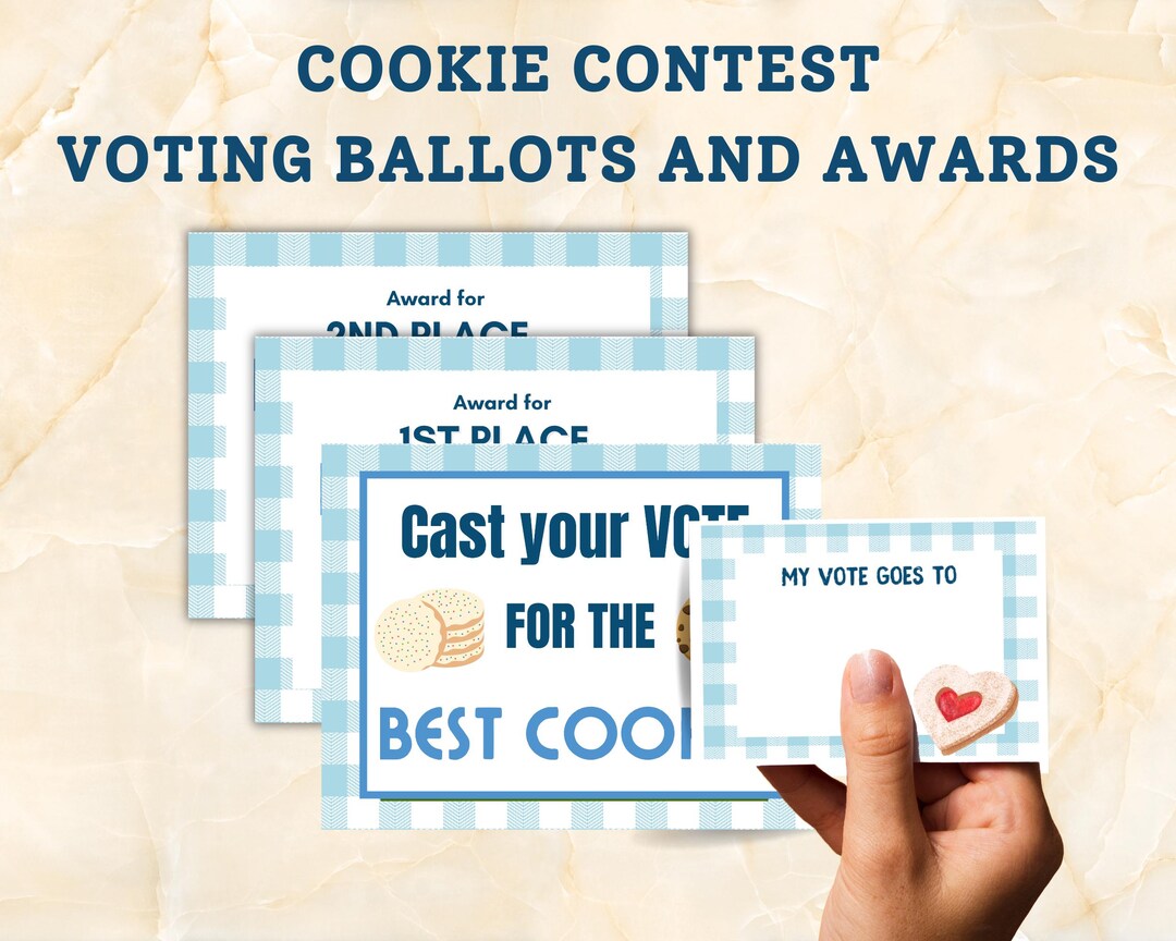 Cookie Contest Voting Bundle, Includes Ballots Sign & Awards ,printable ...