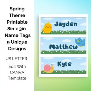 Editable Spring Name Tag Template for Classroom Daycare Preschool ...