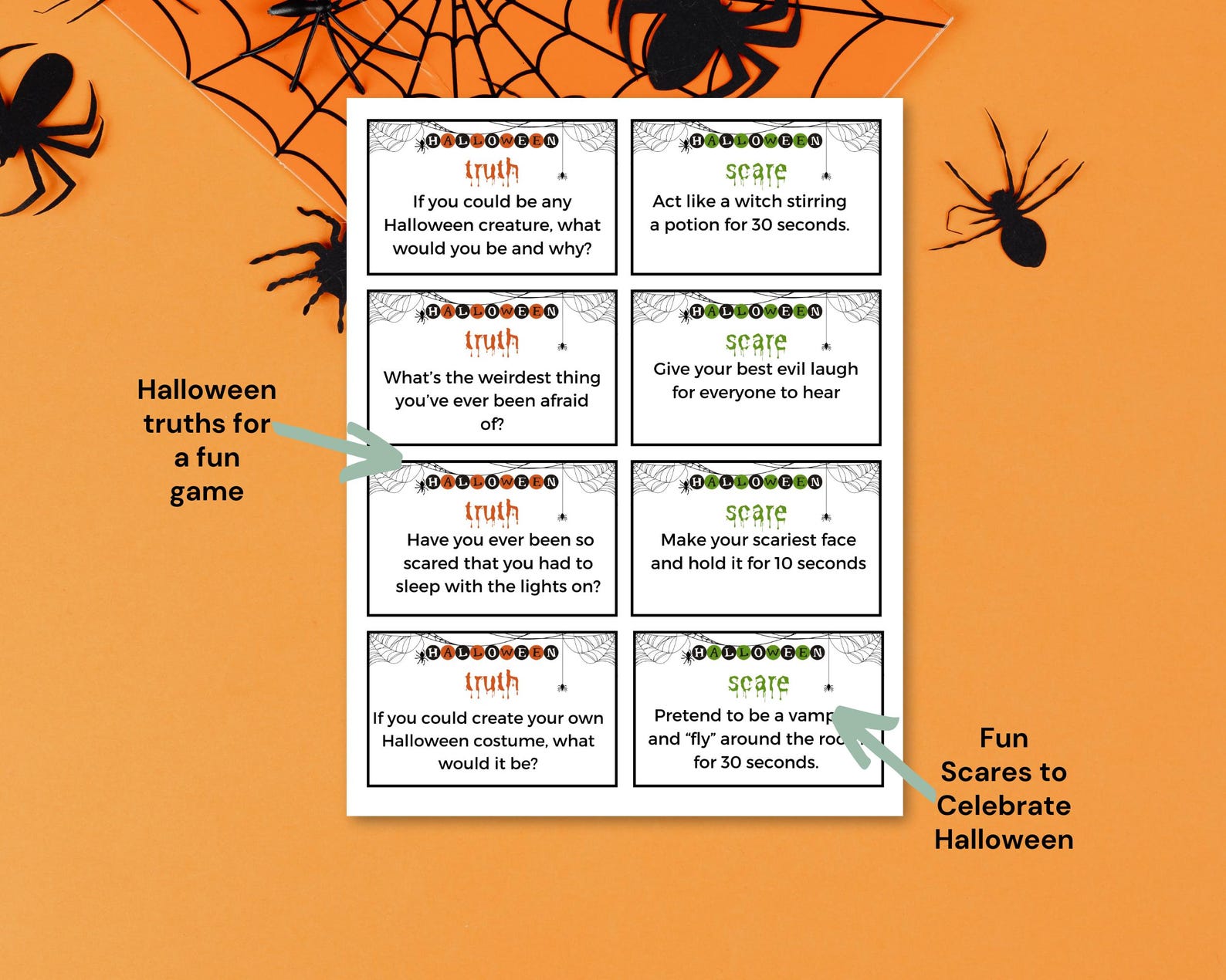 Halloween Truth or Scare Game, Office Party, Kid Friendly Halloween ...